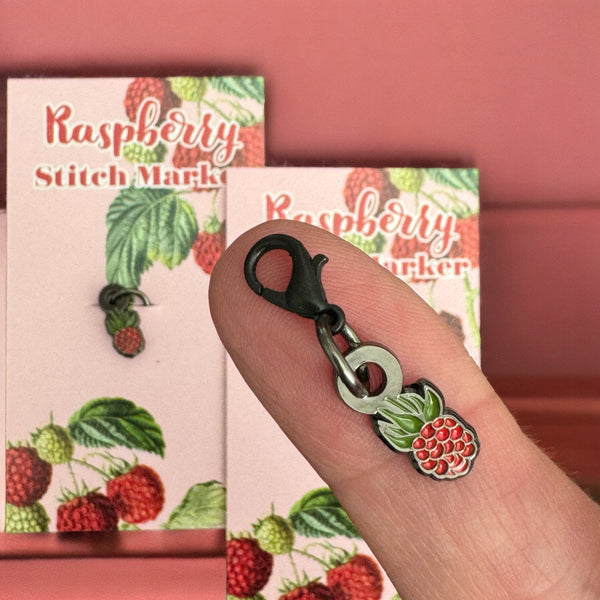 Raspberry single stitch markers or progress keepers - Firefly Notes